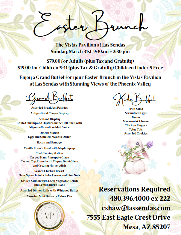 Easter Brunch at The Vistas Pavilion - Las Sendas Golf Club
